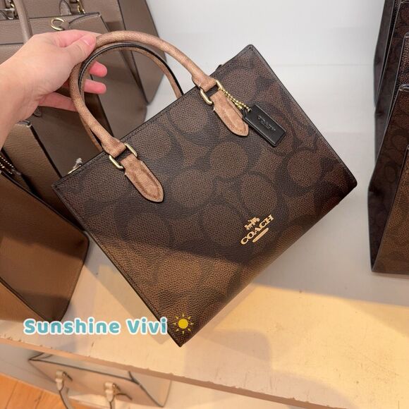 Coach | Bags | Nwt Coach Maggie Small Tote Bag Blocked Signature Canvas ...